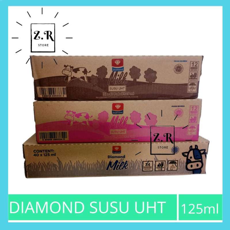 Jual DIAMOND Susu UHT 125 ml ( Full Cream / Coklat / Stroberi ) 1 Karton di Seller Z.R STORE ...