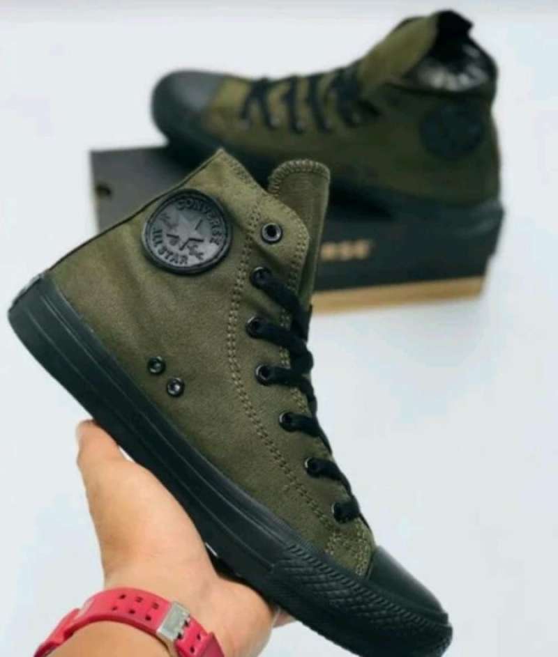 Promo Sepatu Converse Chuk Taylor Hijau Army Black - Gum / Ox - High ...