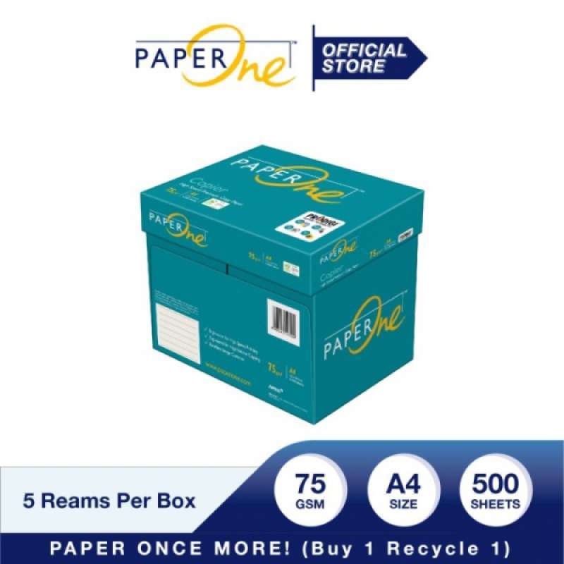 Promo 5 Rim (1 Box) Paperone Kertas Hvs A4 75 Gsm| Kertas A4 75 Gr Paper One Diskon 15% Di ...