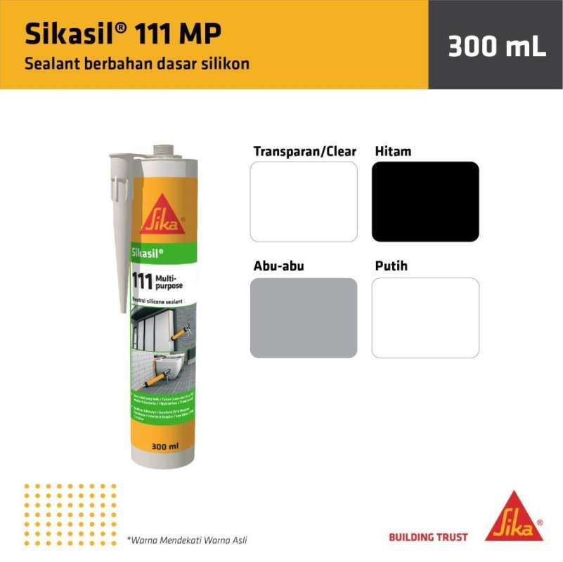 Promo Sikasil 111 Multi Purpose Sealant Silicone Lem Kaca Netral 300ml ...