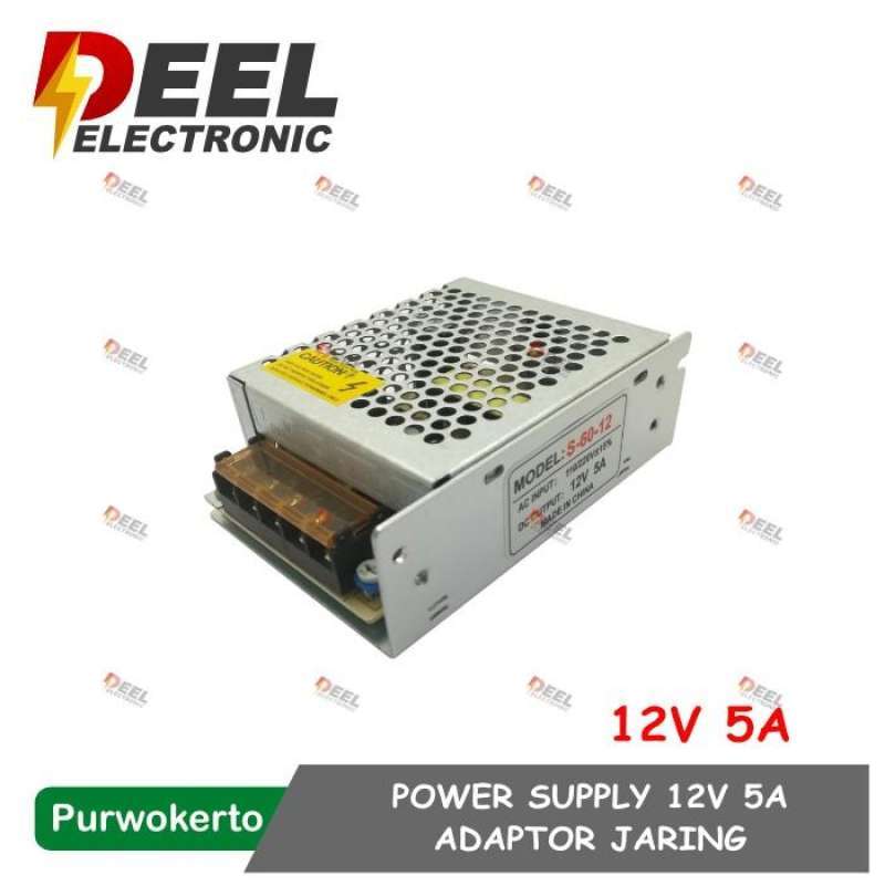 Jual POWER SUPPLY 12V 5A ADAPTOR JARING 12V/5A TRAFO DC 12V 5A PSU 220V ...