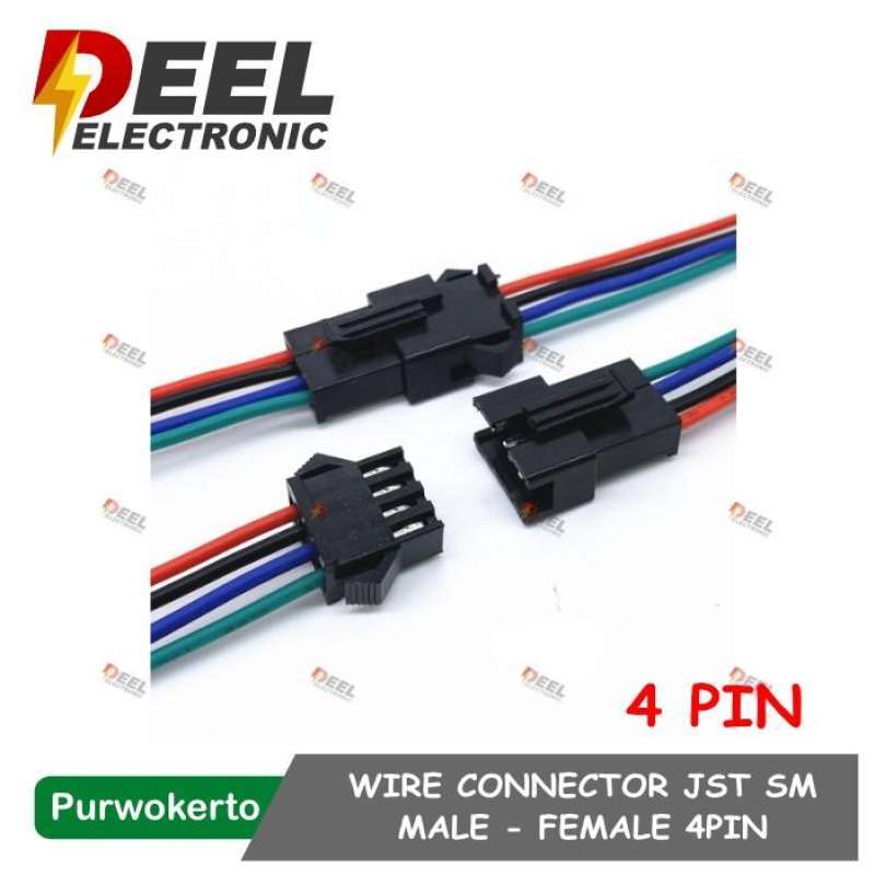Jual SOKET TERMINAL JST SM 4P JANTAN BETINA PLUG SOCKET WIRE CONNECTOR 4PIN di Seller DEEL ...