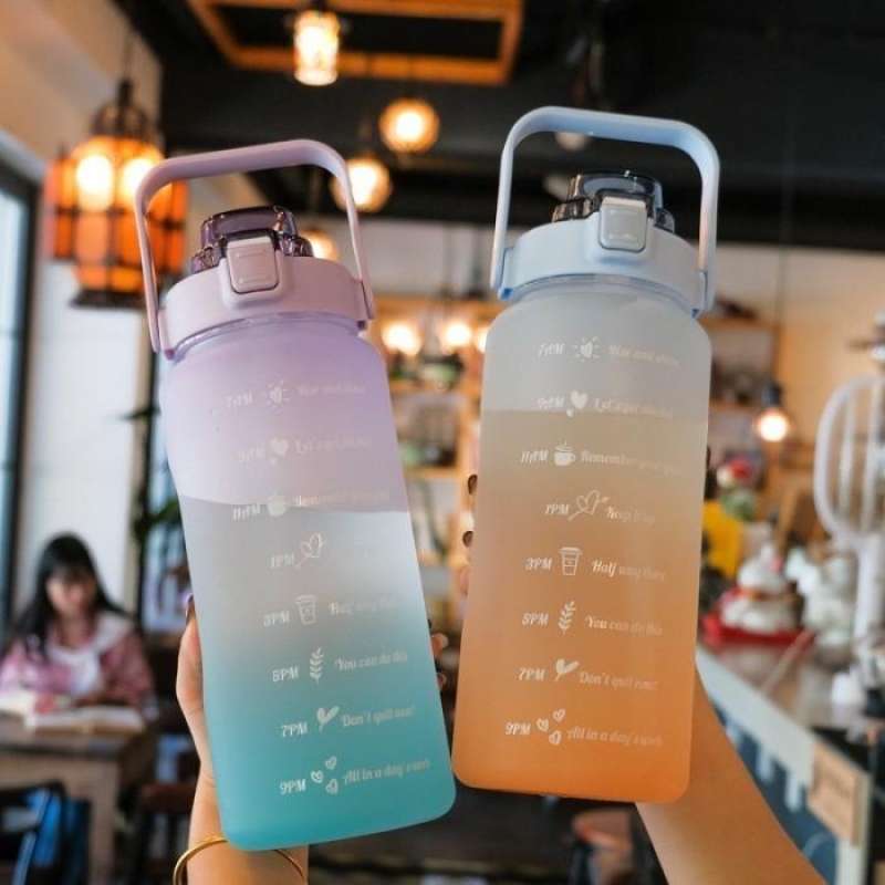 Jual botol air 2 liter gradiasi / botol air korea viral di Seller ...
