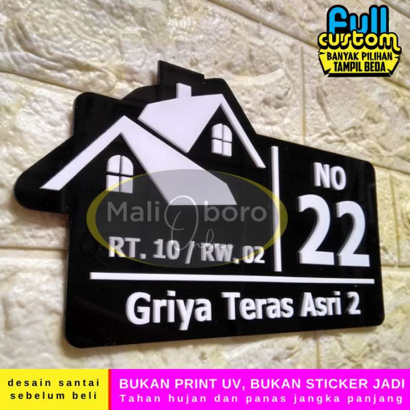 Jual PAPAN NOMOR RUMAH AKRILIK NOMER RUMAH AKRILIK NO RUMAH TIPE S01 di ...