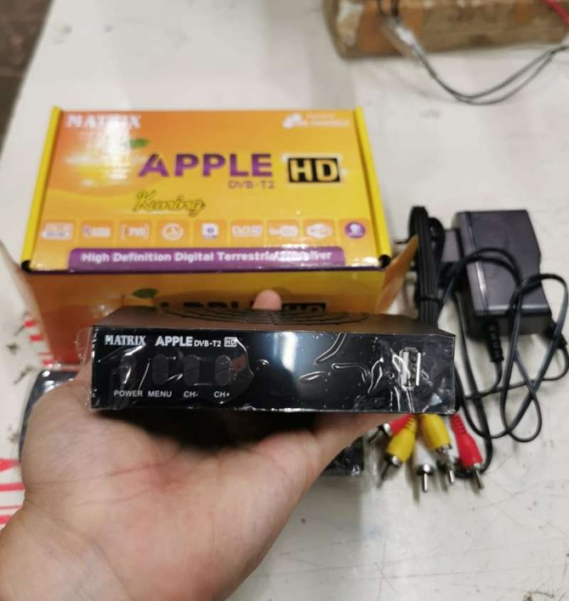 Jual SET TOP BOX MATRIX APPLE KUNING HD DVB T2 Siaran Digital Antenna WIFI di Seller AGEYO ...