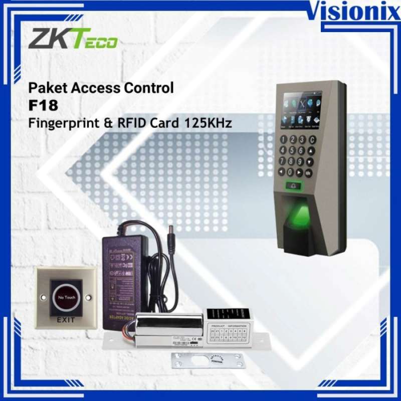 Promo Paket Access Door ZKTeco F18 Fingerprint Access Control Pintu ...