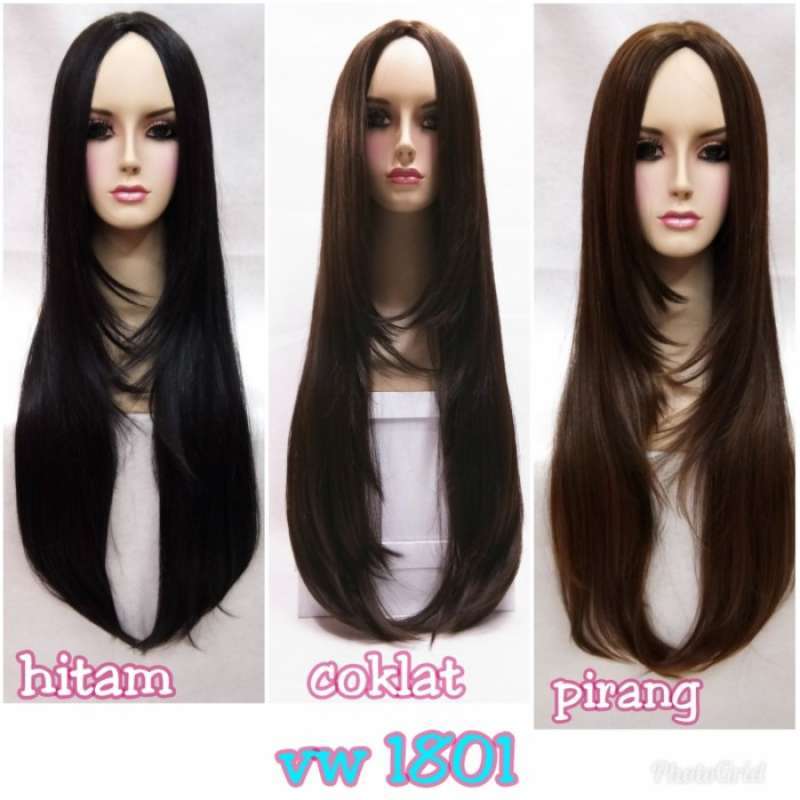 Jual wig lurus tanpa poni belah tengah di Seller Aptos Store ...