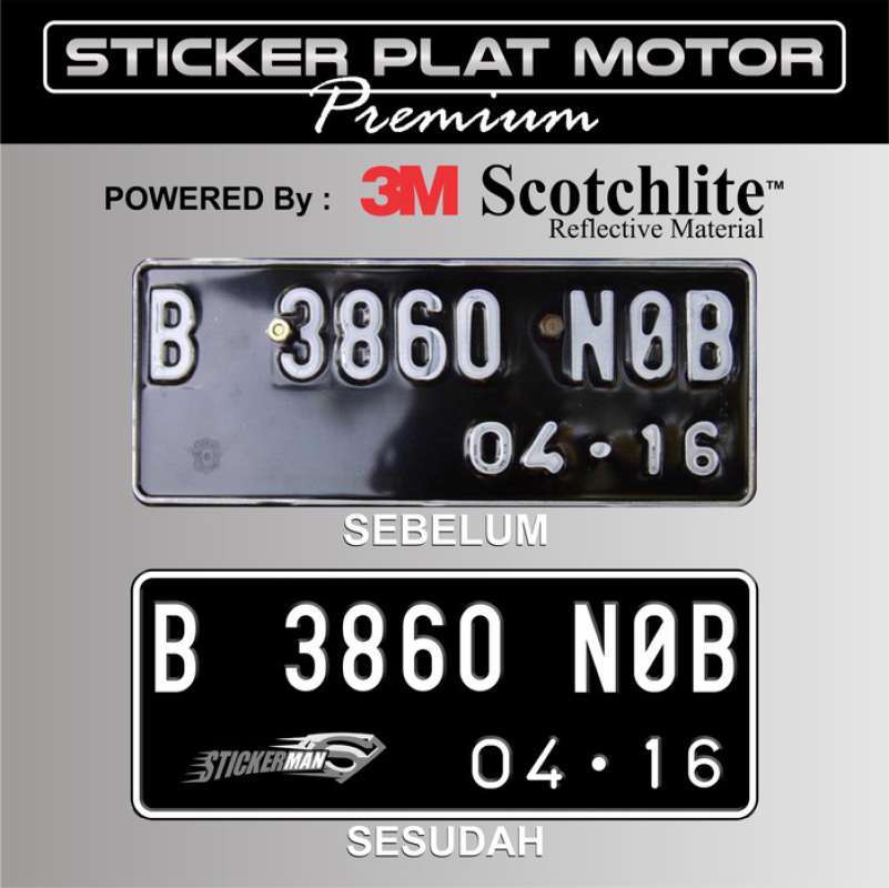 Promo CUTTING STICKER / STIKER PLAT NOMOR MOTOR Diskon 50% di Seller ...