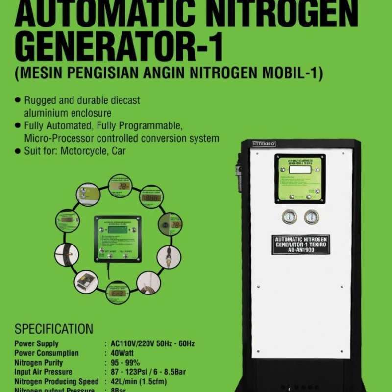 Jual Tekiro Mesin Pengisian Angin Nitrogen Mobil-1 50l Au-an1900 Di ...