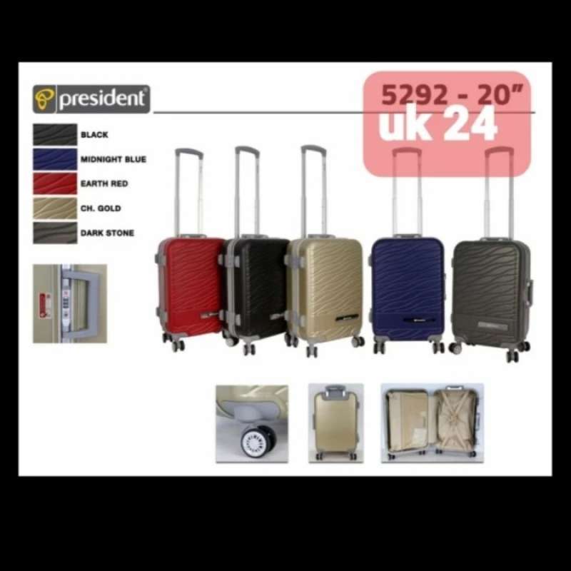 Jual Koper president engsel fiber roda 4 ukuran 24 inch - Multicolor di ...