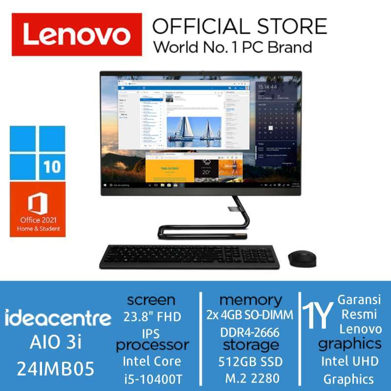 Promo Pc Lenovo Ideacentre Aio 3i Rxid Core I5 10400t/8gb/512gb Ssd/23 ...