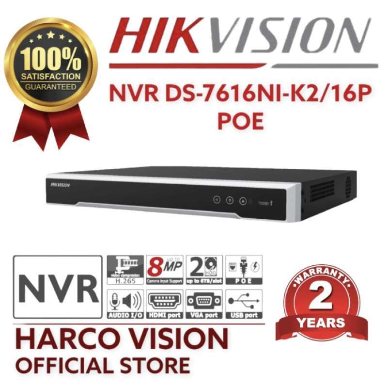 Jual NVR HIKVISION 16 CHANNEL HIKVISION DS-7616NI-K2/16P POE NVR 16CH di Seller Eudora - Kamal ...