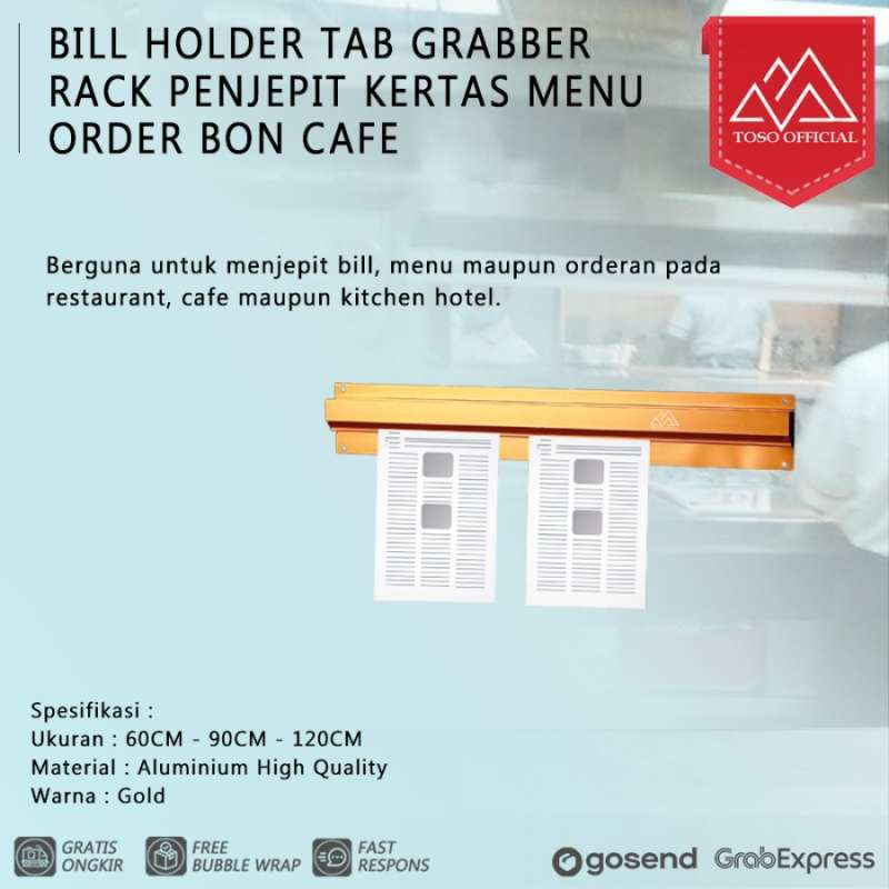 Jual TOSO BILL HOLDER TAB GRABBER RACK PENJEPIT KERTAS MENU ORDER BON ...