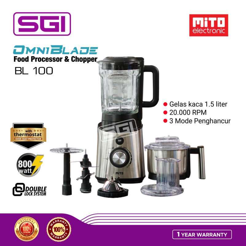 Promo Mito Food Processor 1,5 Liter Bl-100 Omni Blade Blender Bl100 Diskon 3% Di Seller Sgi ...