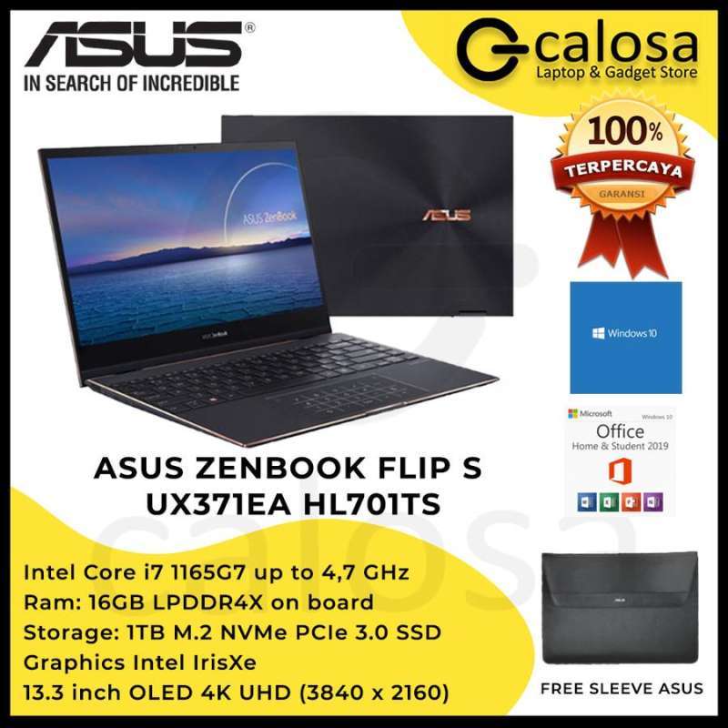 Jual Asus Zenbook Flip S Ux371ea Hl701ts I7 1165g7 16gb 1tb W10 Ohs ...