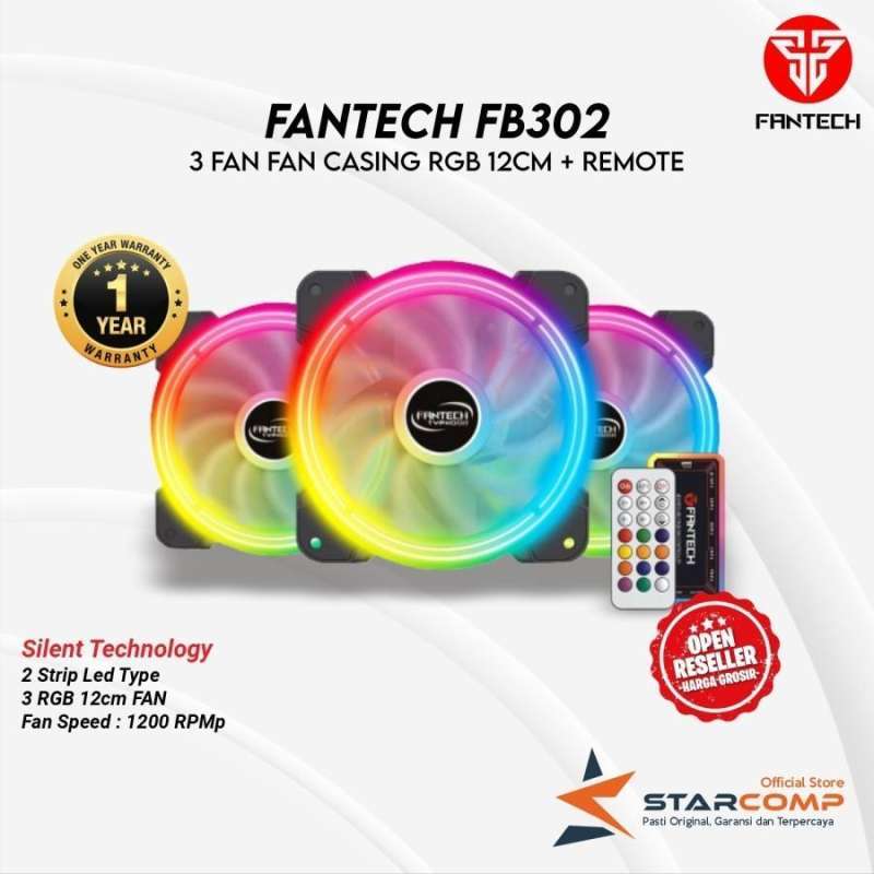 Jual Fantech Fan Casing RGB 12cm TYPHOON FB302 dengan Remote Control di ...