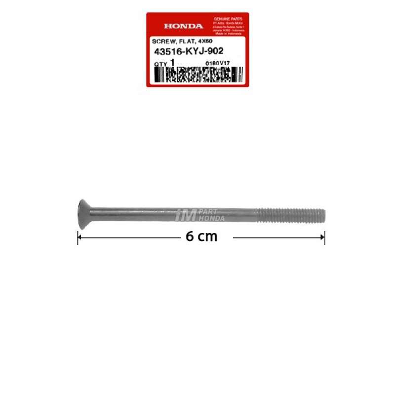 Jual AHM 43516-KYJ-902 Baut Rumah Minyak Rem Belakang Screw Flat 4X60 ...