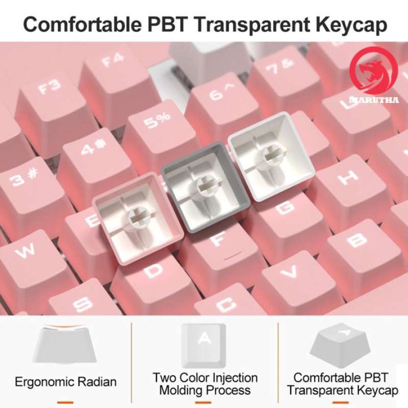 Jual Aula Keyboard Gaming Multimedia Mechanical F2088 Pink - Black ...