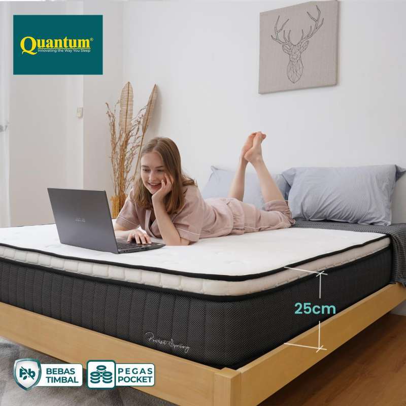 Promo Kasur Pocket Vakum Quantum - Bonus Sprei & Bantal Diskon 43% Di ...