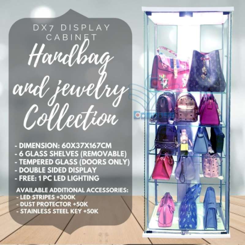 Promo Lemari Kaca 6 Rak Etalase Display Pajangan Tas Koleksi Kristal ...