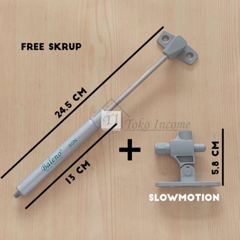 Jual Gas Spring 60 N + Slow Motion Hidrolik Soft Close Pintu Lemari ...