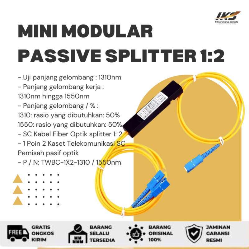 Jual Mini Modular Passive Splitter 1:2 Ratio Fiber Optic FBT di Seller ...