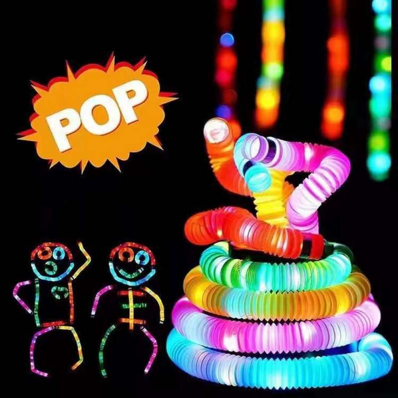 Jual Rb-m296 Mainan Anak Light Up Pop Pipes Led / Fidget Pop Tubes ...