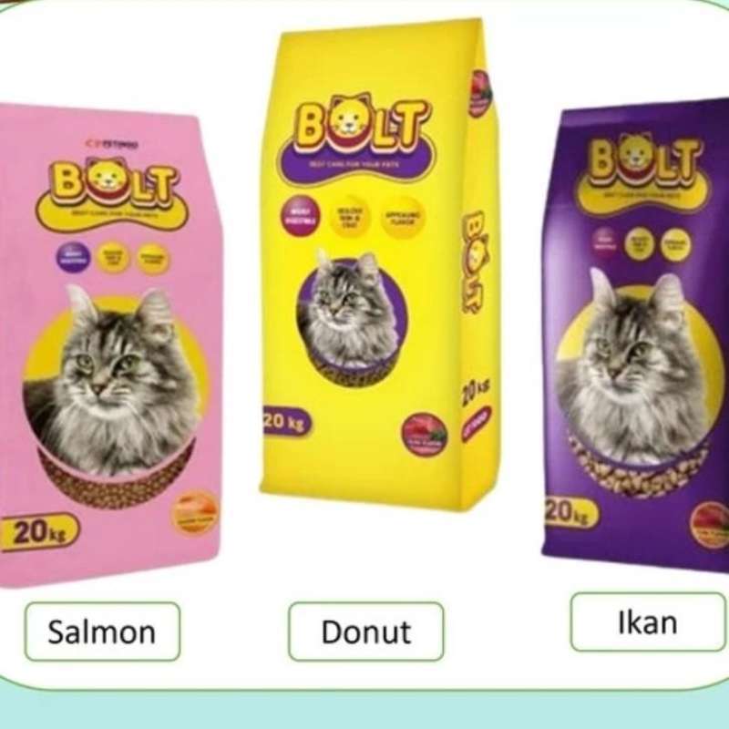 Jual Pakan Makanan Kucing Cat Food Bolt 20 kg Kibble 20kg di Seller ...