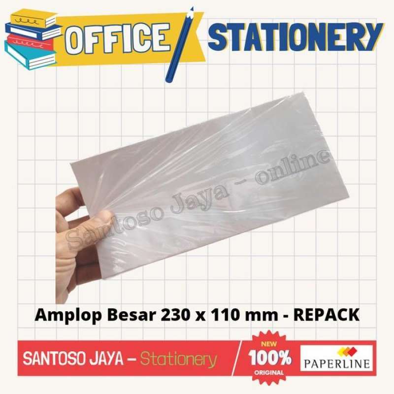Jual Amplop Putih PAPERLINE Besar 90 PPS - Envelope 110 x 230 mm ...