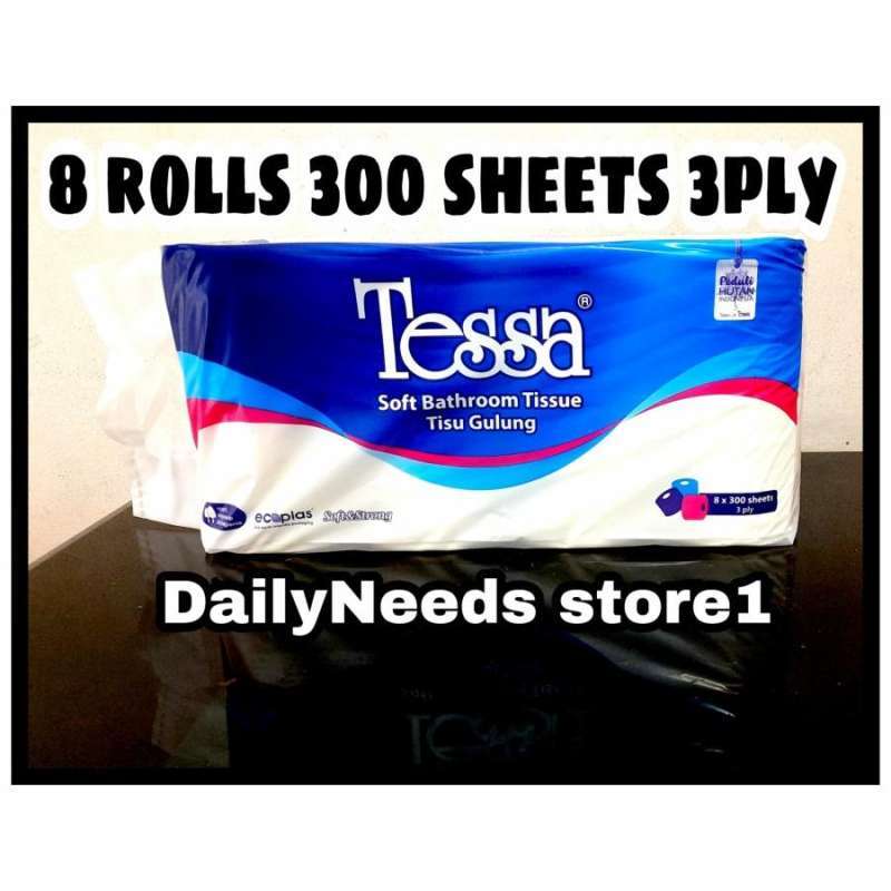 Jual Tissue Gulung Tessa 8 Roll 3 Ply | Soft Bathroom Tissue |Tisu ...
