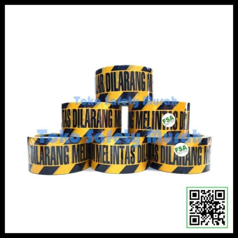 Jual Garis Polisi Tulisan Dilarang Melintas Safety Line Kuning Hitam 3 ...