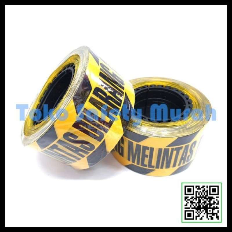Jual Garis Polisi Tulisan Dilarang Melintas Safety Line Kuning Hitam 3 ...