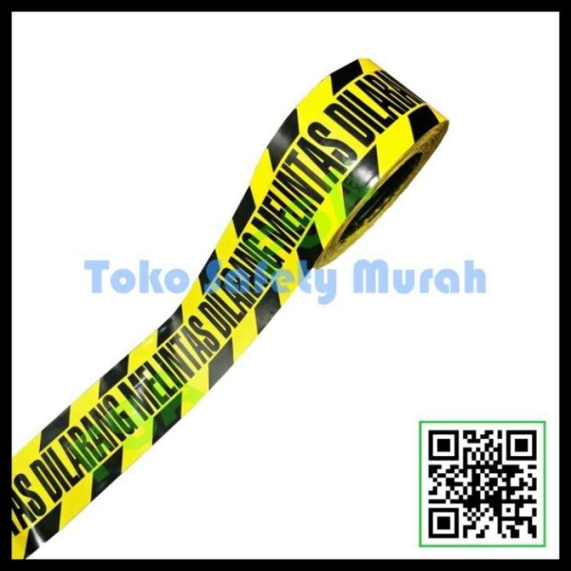 Jual Garis Polisi Tulisan Dilarang Melintas Safety Line Kuning Hitam 3 ...