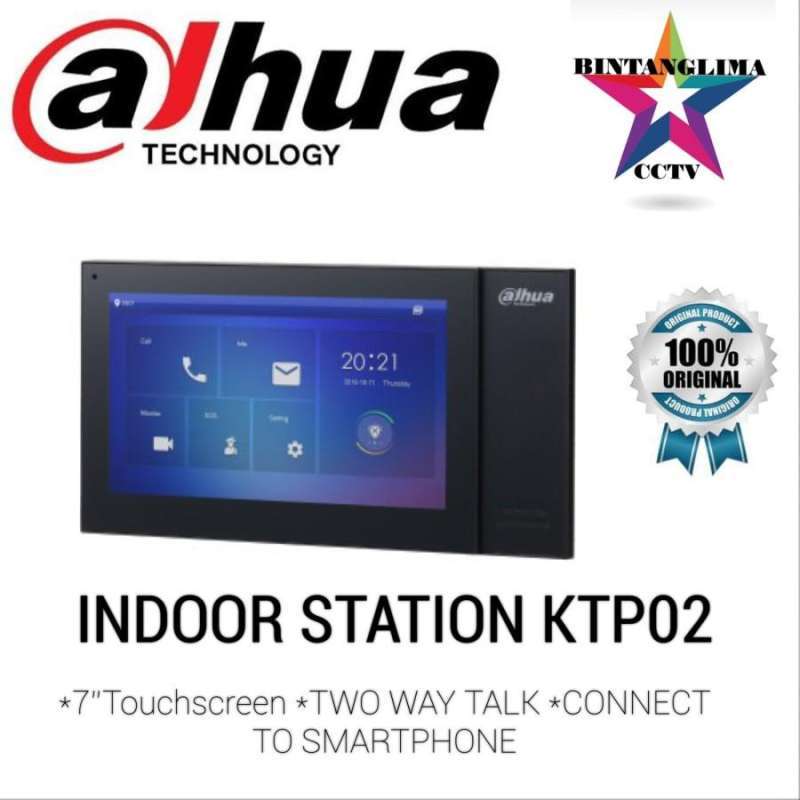 Jual Dahua KTP02 Video Door Phone Intercom IP Indoor Monitor VTH2421FB ...