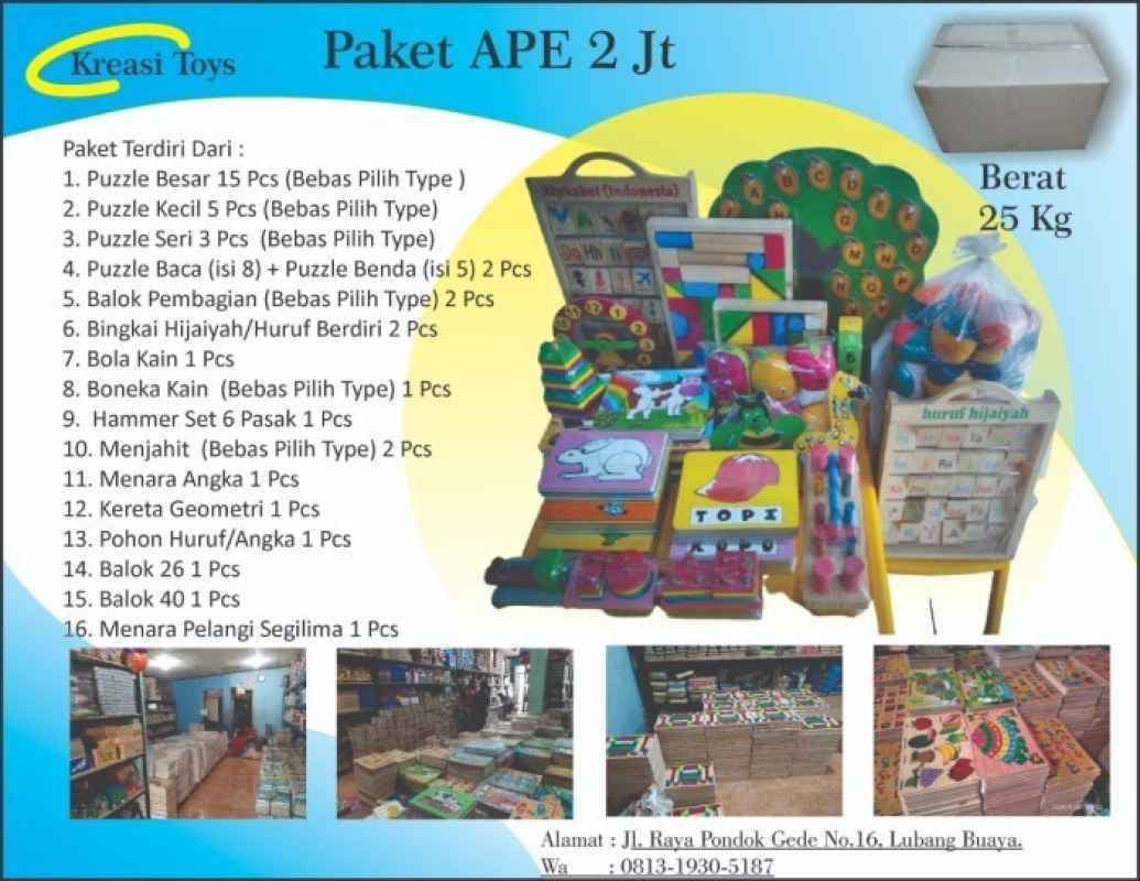 Promo Paket Murah Alat Peraga Edukatif Ape Paud Tk [2 Juta] Diskon 2% ...