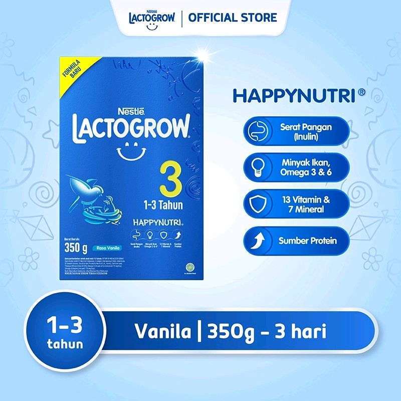 Promo Lactogrow 3 Vanila 350gr-susu Formula-sufor-susu Pertumbuhan-susu ...