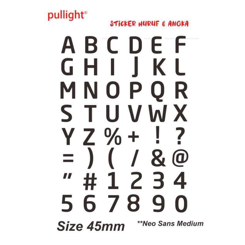 Jual Part 1 Stiker Vinly pvc Huruf dan Angka satuan custom Diy besar ...