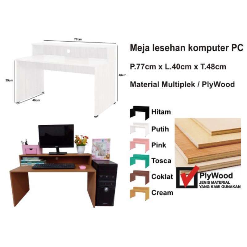Promo Meja Kerja Rumah / Meja Komputer Lesehan Minimalis Bahan ...