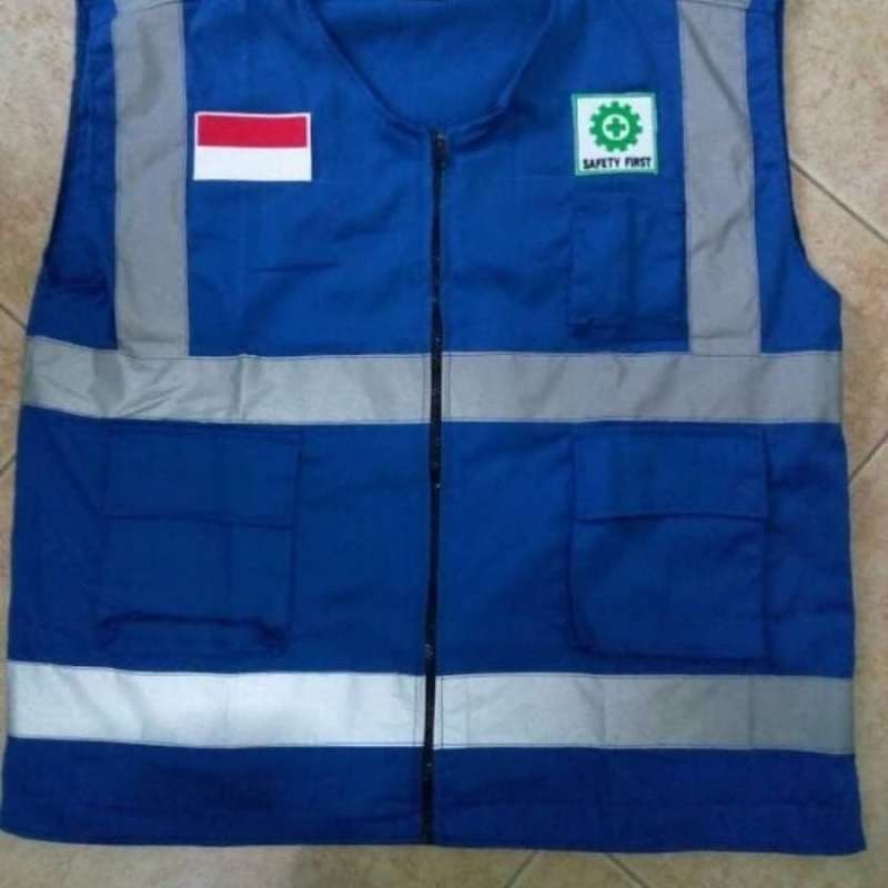 Promo rompi safety bahan drill beserta logo k3 dan logo bendera Diskon ...