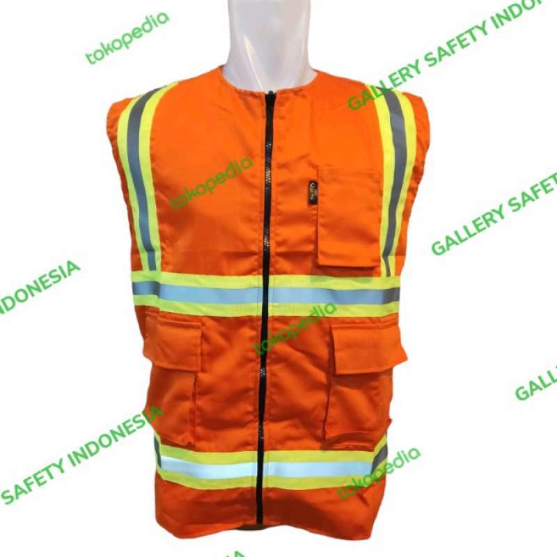 Jual ROMPI SAFETY BAHAN DRILL /SAFETY VEST SPOTLIGHT KOMBINASI WARNA ...