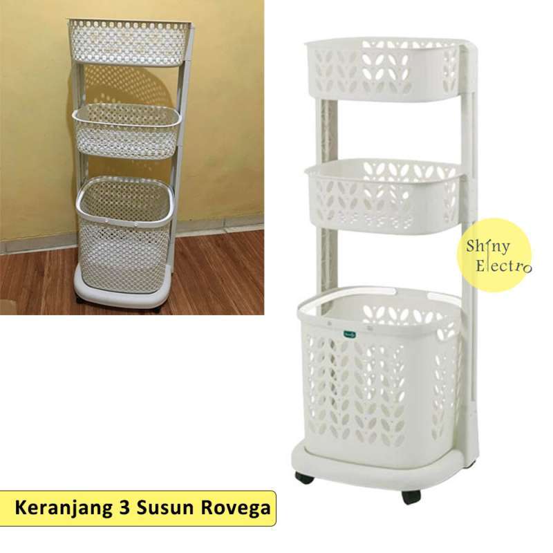 Promo Keranjang 3 Tingkat / Susun Besar Roda - Laundry Basket Pakaian ...