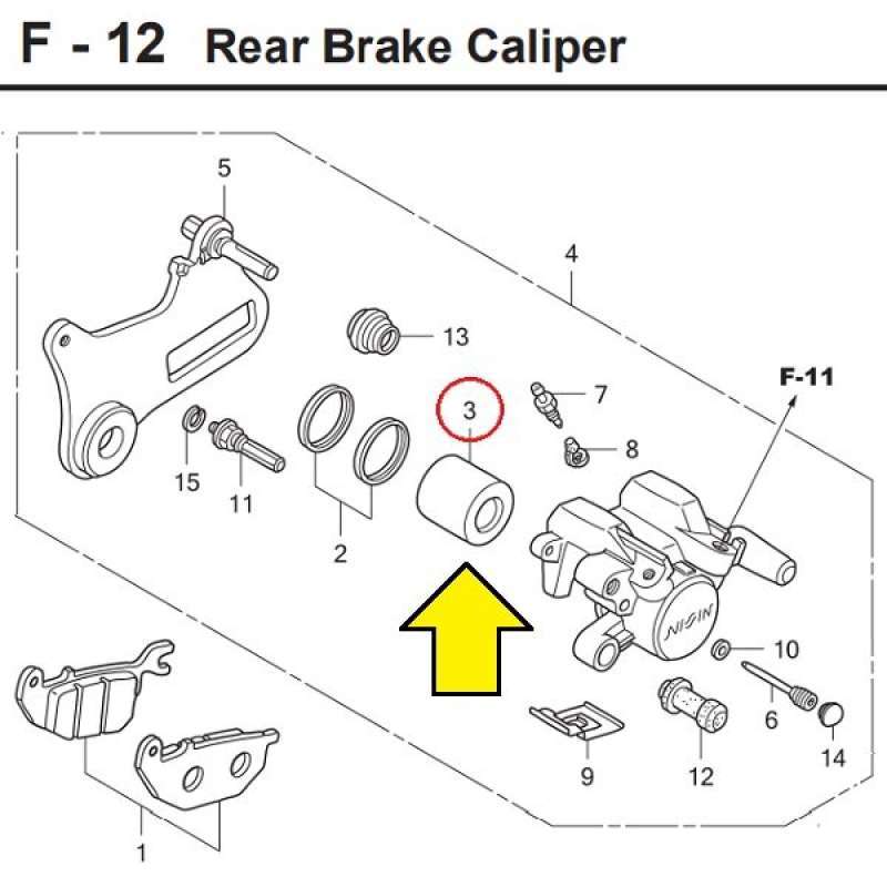 Jual Ahm 43107-ma7-006 Piston Kaliper Belakang Supra X 125 Batman Helm ...