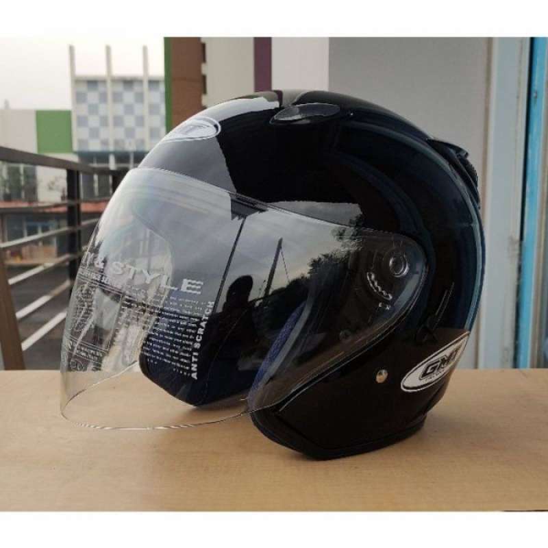 Promo HELM MOTOR SNI HALF FACE DOUBLE VISOR ORIGINAL GMT SOLID - HITAM ...
