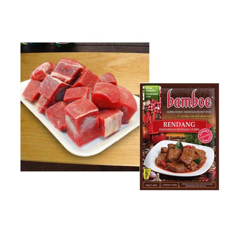 Jual Sumber Harapan Frozen Food Paket Daging Rendang [1Kg] + Bamboe ...