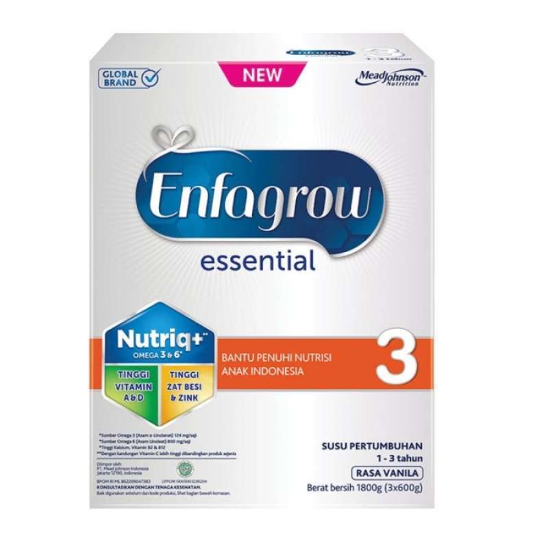 Jual Enfagrow Essential 3 Rasa Vanilla Kemasan 1800 Gram Exp 2022 di ...