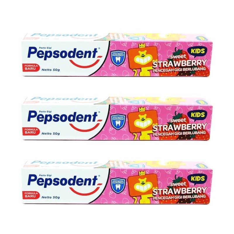 Jual Surabaya - PEPSODENT Kids Strawberry Pasta Gigi Anak [50 g/3 pcs ...