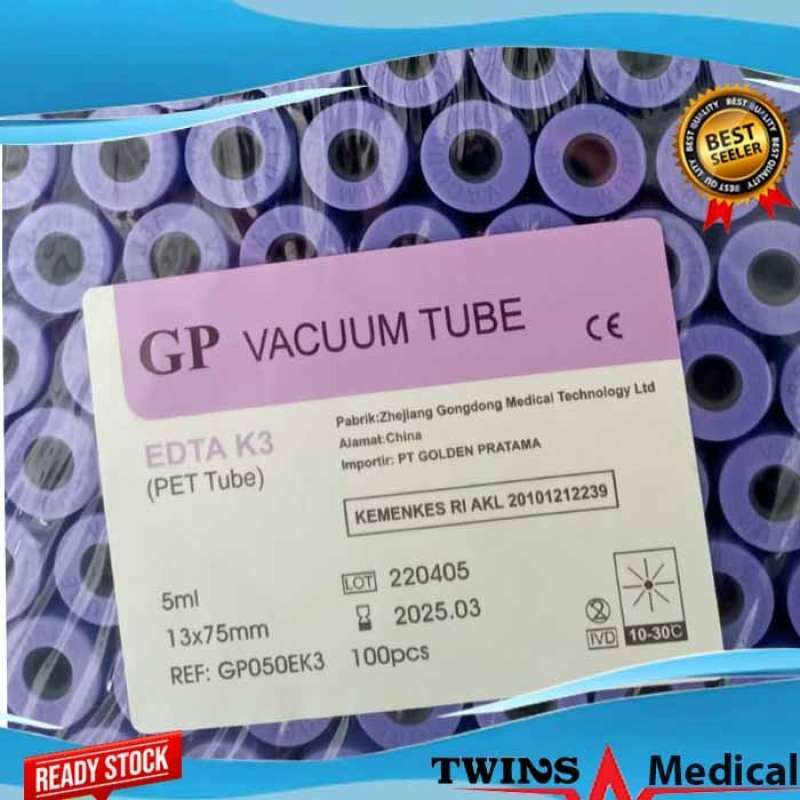 Jual Tabung Vacutainer Edta K3 5ml Tutup Ungu Merk Gp | Vac Edta 3 Ml ...