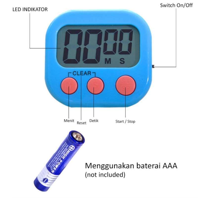 Promo Timer Masak Digital Rainbow Series Kitchen Cooking Clock Alarm ...