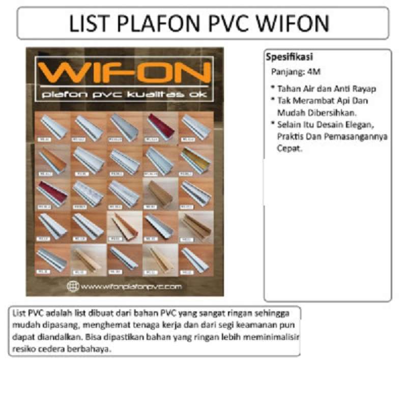 Jual List Plafon Pvc Wifon Di Seller Permata Material & Tools - Toko ...