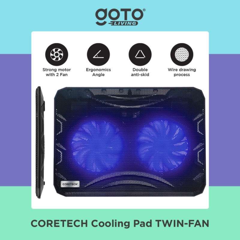 Jual Coretech Twinfan Cooling Pad Kipas Fan Pendingin Laptop Portable ...